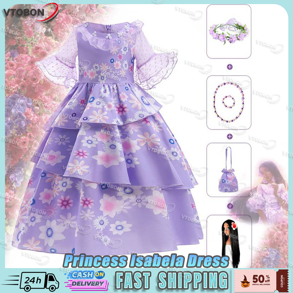 Princess Isabela Costume For Kids Girls Carnival Dress Children Party ...