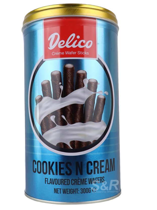 Delico Limited Edition Cookies & Cream Flavored Creme Wafer Sticks 300g ...