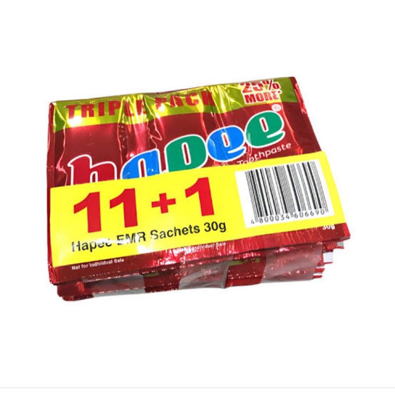Hapee Toothpaste Explosive Red Menthol Tween 30g x 11's + 1 | Shopee ...