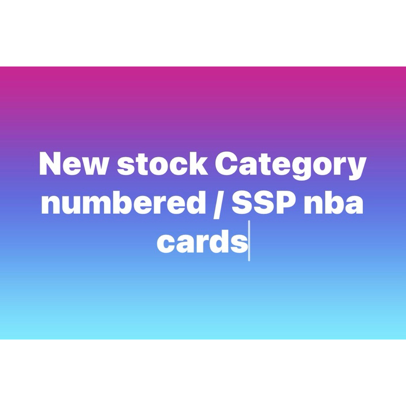 New Stock Category Numbered and Ssp NBA CARDS | Shopee Philippines