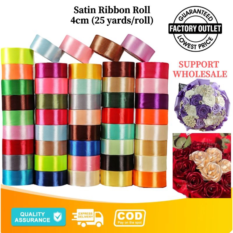 25Yards/Roll 4cm ribbon, satin ribbon, decorative ribbon, gift ...