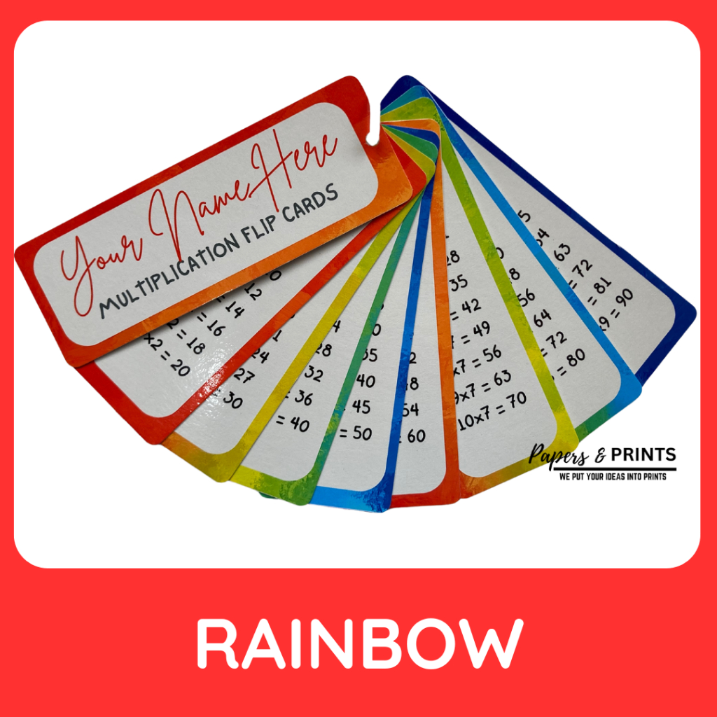 Multiplication Table Flip Cards | x2 to x9 | Flash Cards | Shopee ...