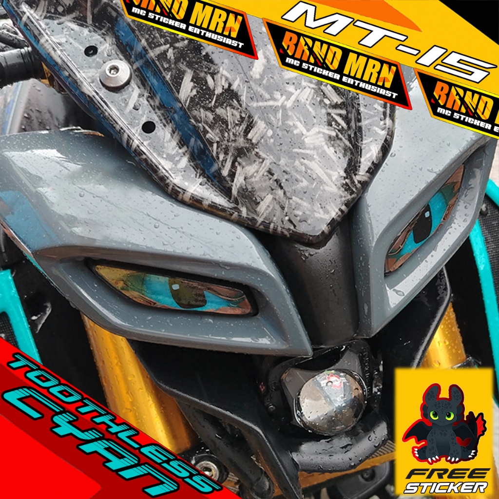 YAMAHA MT-15 TOOTHLESS EYE DECAL CLEAR STICKER TINT PROTECTOR | Shopee ...