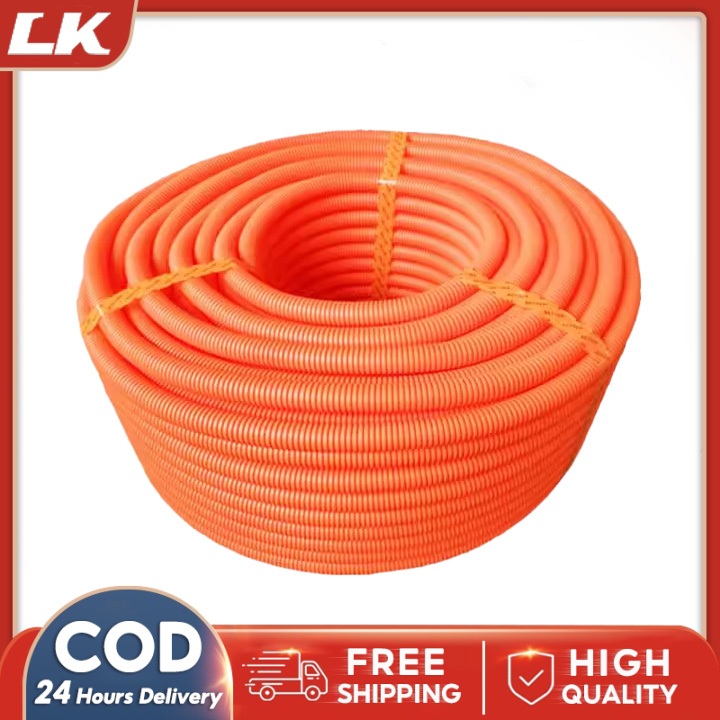 PVC Corrugated Flexible Electrical Conduit Pipe 50/100M Per Roll | Shopee Philippines
