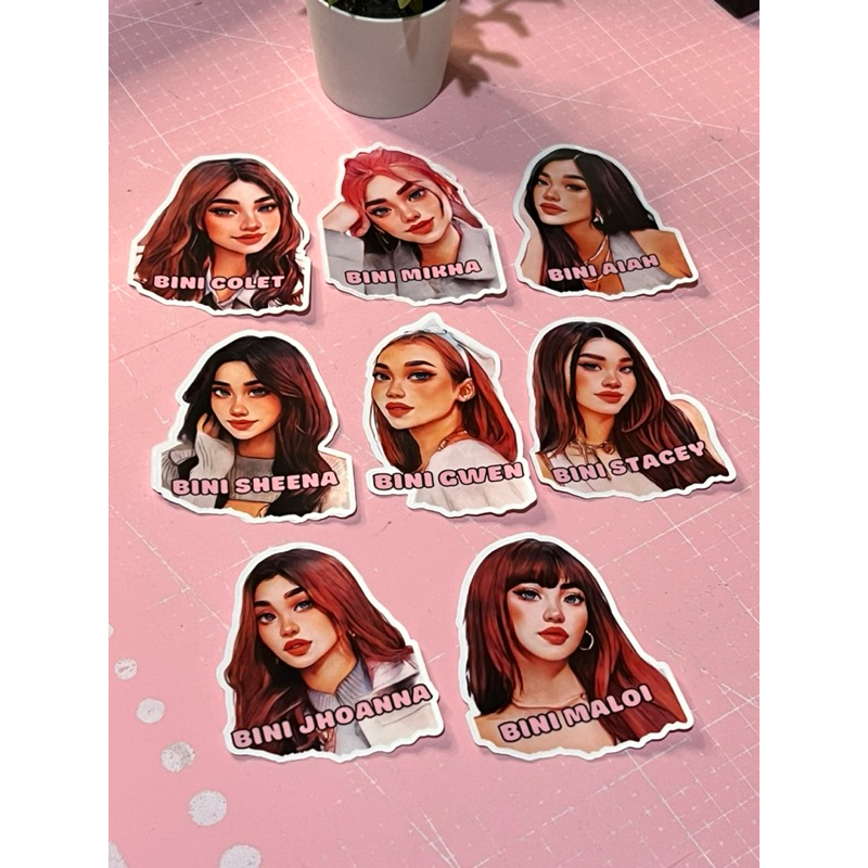 BINI Stickers Glossy Colet Mikha Aiah Sheena Gwen Stacey Jhoanna Maloi ...