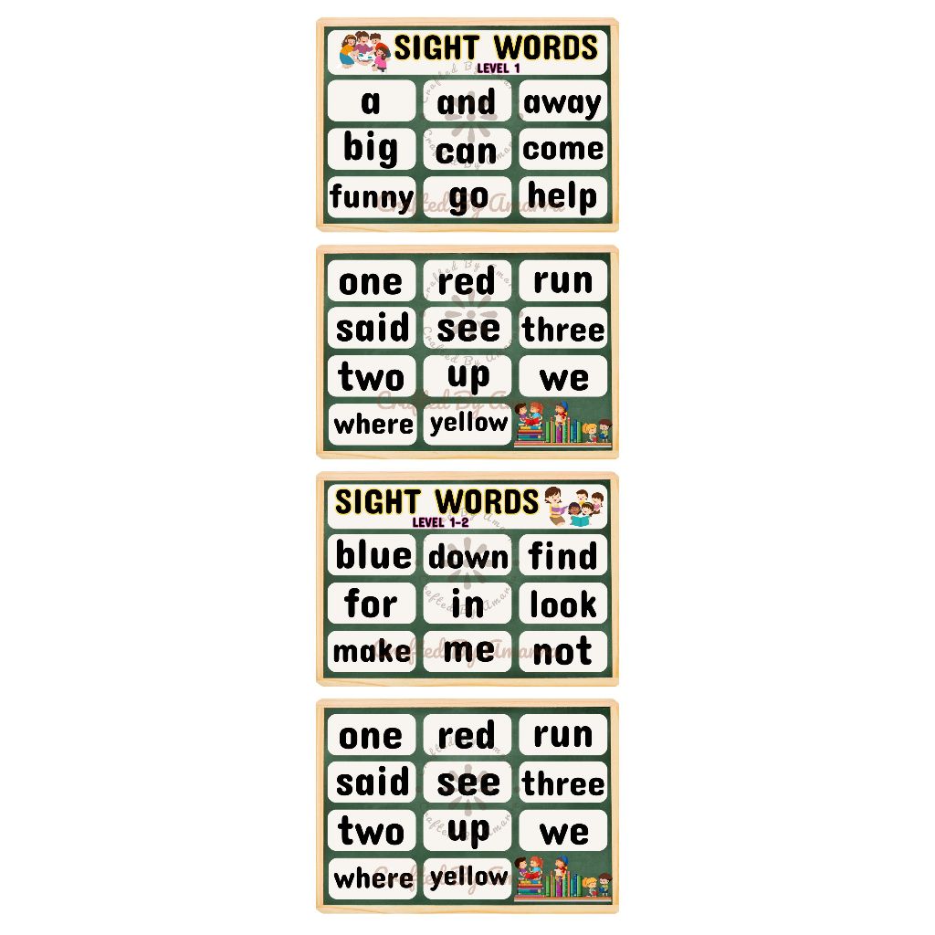 SIGHT WORDS LAMINATED CHART | Shopee Philippines