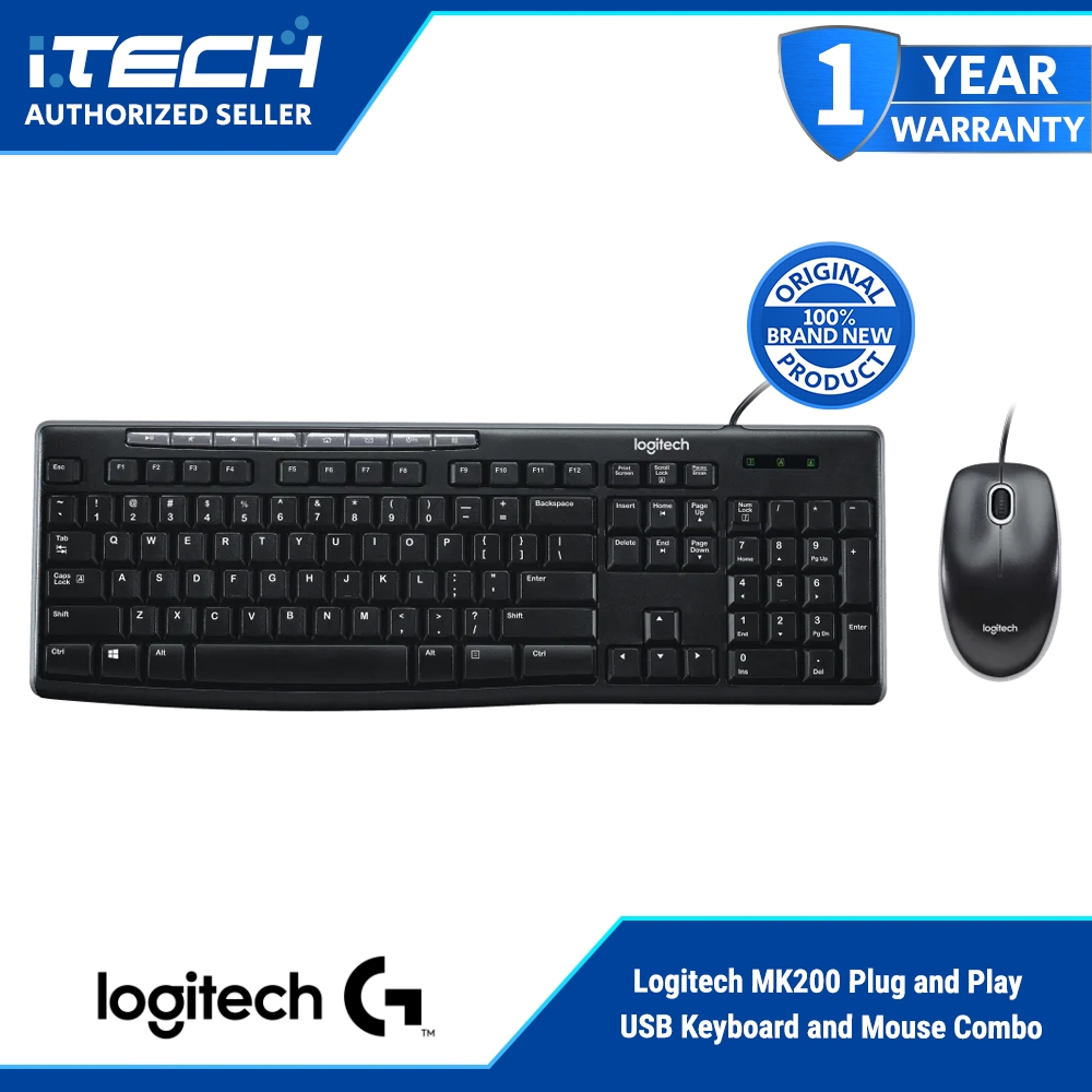 Logitech MK200 Plug and Play USB Keyboard and Mouse Combo | Shopee ...