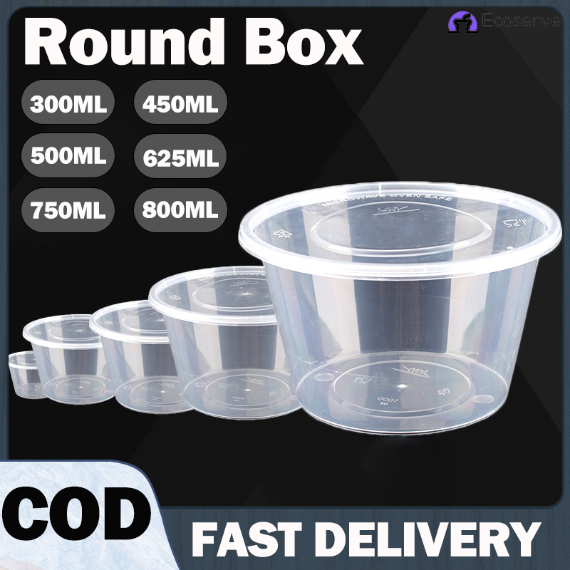 (10/30pcs) Microwaveable Food Container Plastic Round Disposable ...
