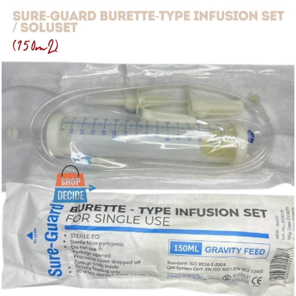 (SD-J) Sure-Guard Burette-Type Infusion Set / Soluset (150mL) | Shopee ...