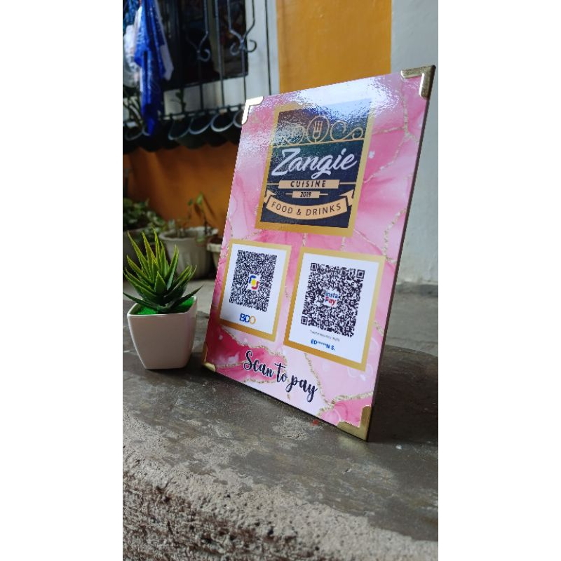 Customized GCASH QR Code 3mm sintra board Embossed QR with STAND ...