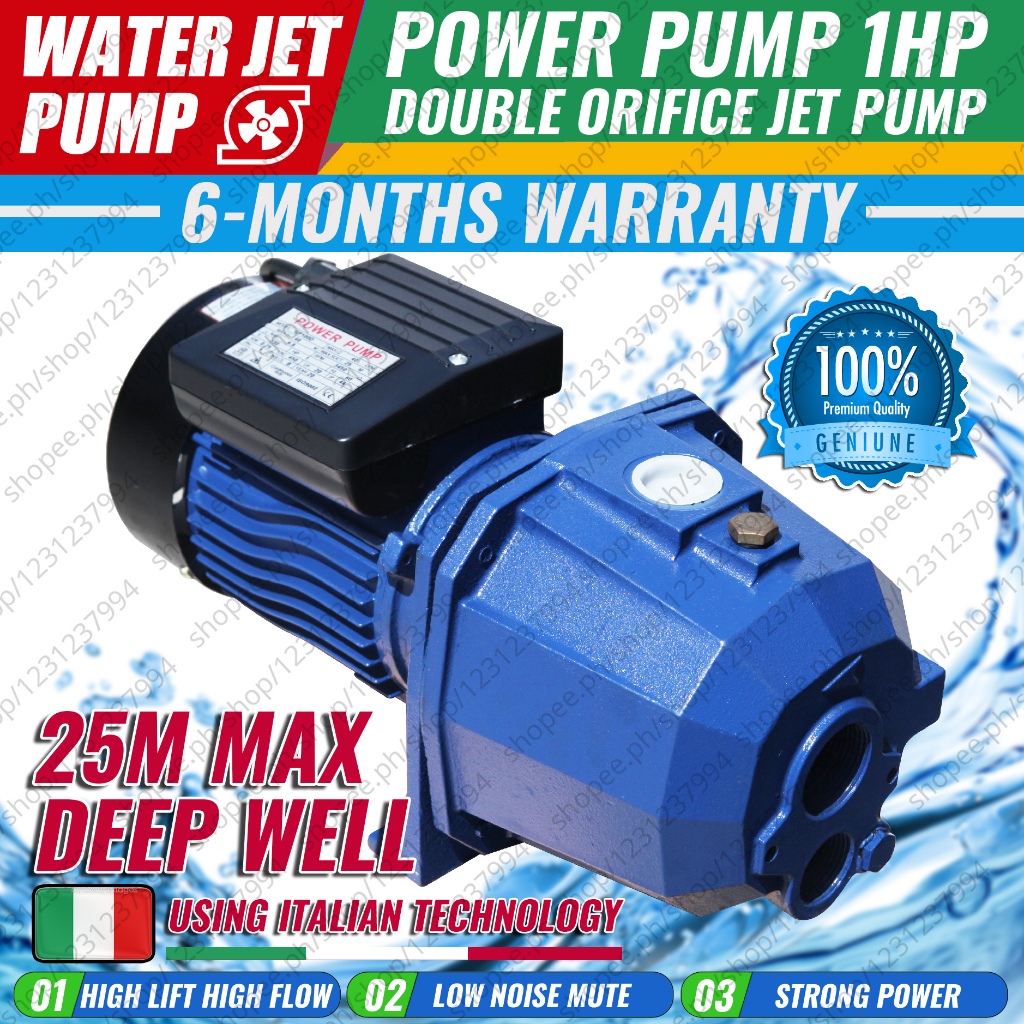 Deep well Water pump Power pump 1HP Jet pump 750W Double hole water ...