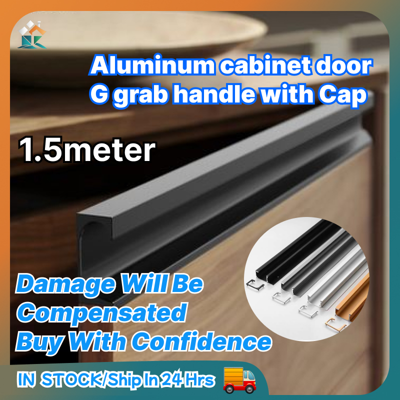 1.5M Long Aluminum Cabinet Door Knob F Type Handle Cabinet Door Handle ...