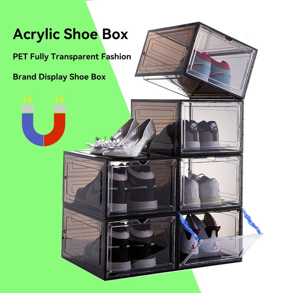 Acrylic Shoe Box Transparent Shoe Storage Box Shoe Rack Magnetic ...