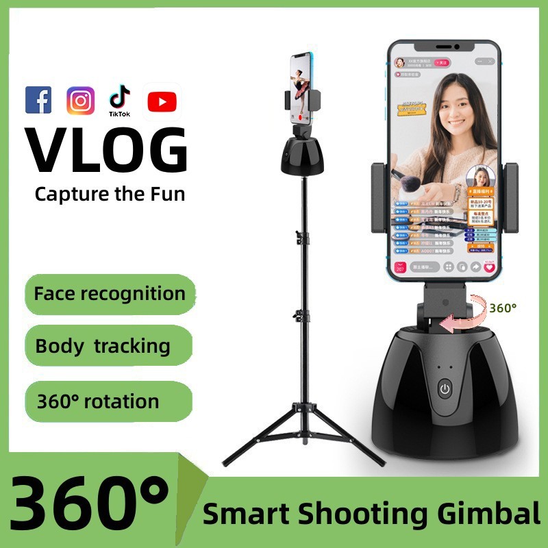 Smart AI Gimbal 360 Rotation Auto Face Tracking Mobile Phone Stand shooting selfie stick ...