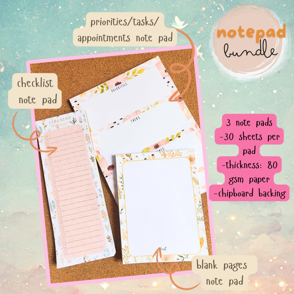 NOTE PAD BUNDLE TO DO LIST REMINDER CHECKLIST SOUVENIR GIVEAWAYS ...