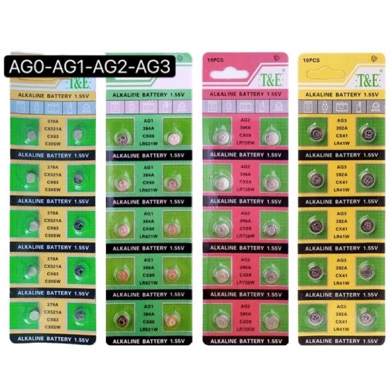 10pcs 1 Pack AG1 AG2 AG3 AG4 1.55V Alkaline Cell Battery For Calculator ...