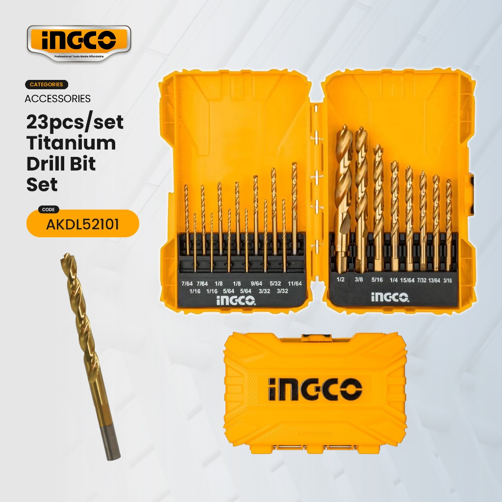 Ingco 21 Pcs Titanium Drill Bit Set CP for DIY Wood Working AKDL52101 ...