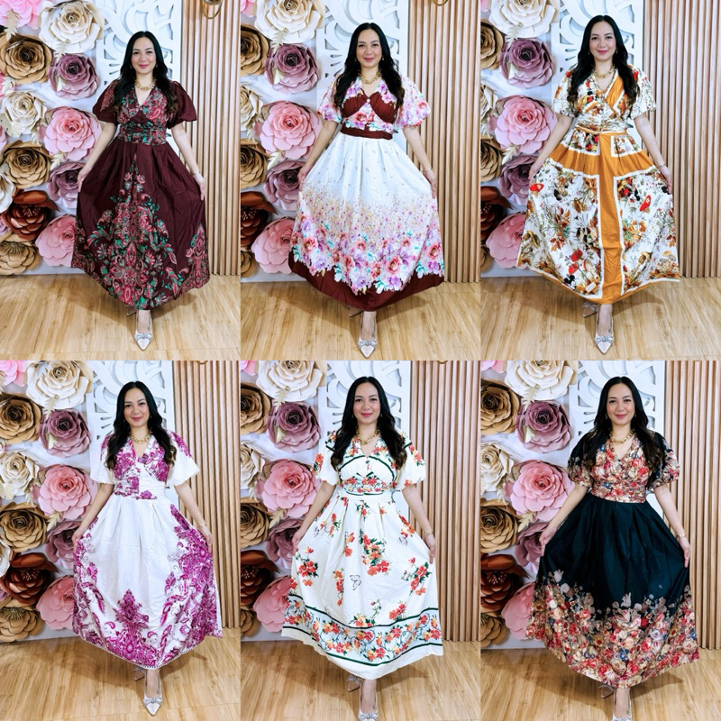 Authentic Vietnam Maxi Puff Sleeves Dress(S-XL) | Shopee Philippines