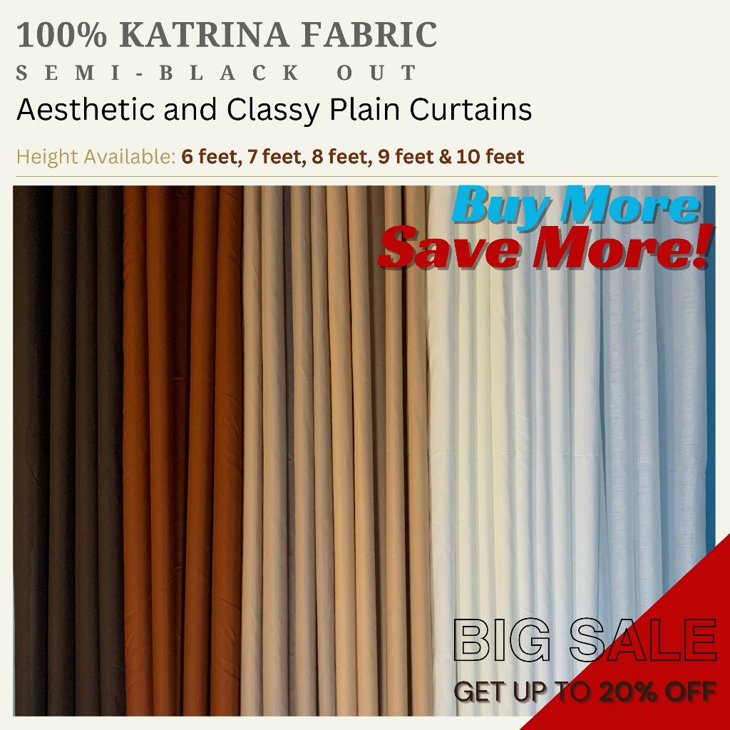 Curtain Beige Cream Brown Mocha Rust Aesthetic Plain Katrina Ring ...