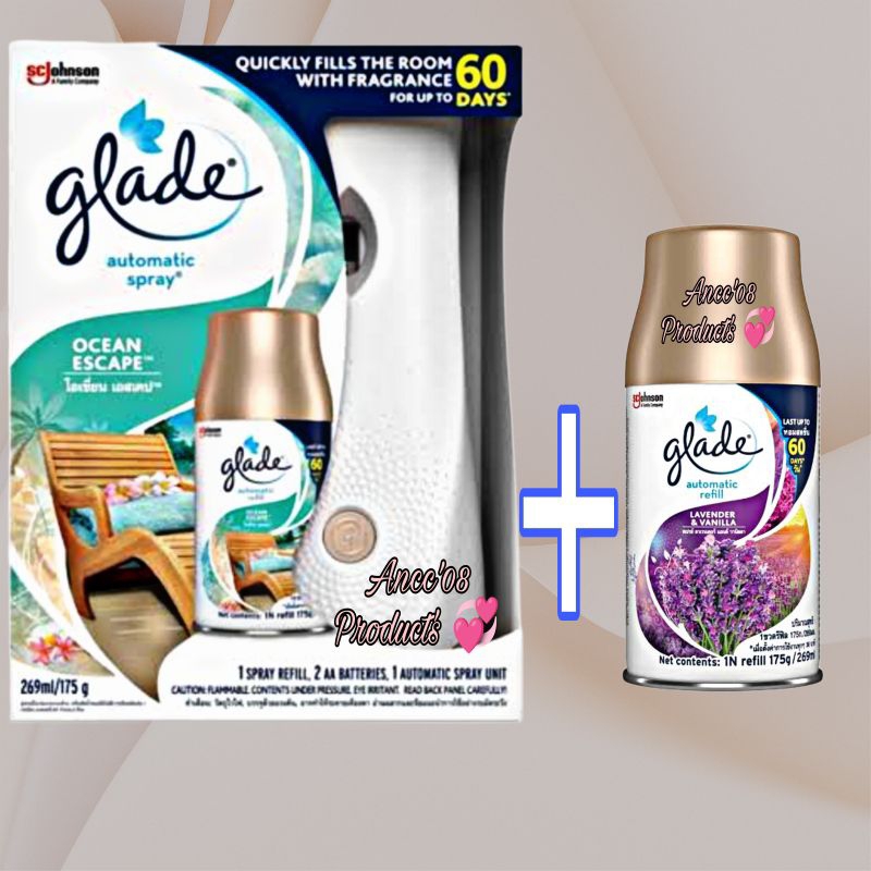 Glade Automatic Spray Ocean Escape plus Glade lavender refill | Shopee ...