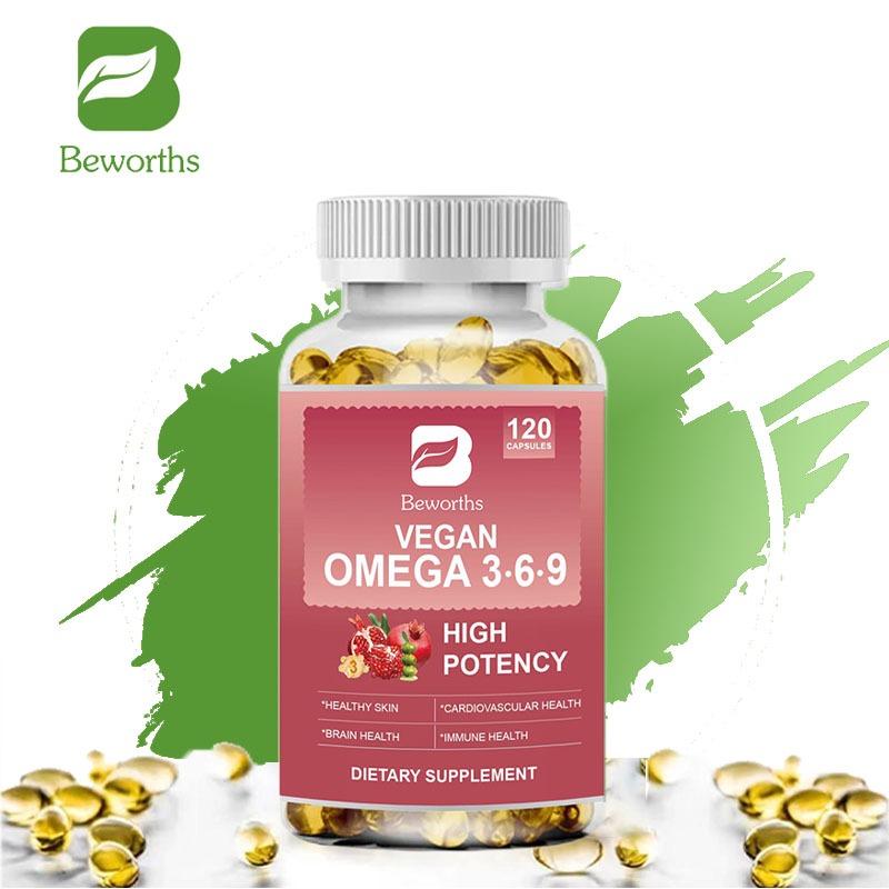 BEWORTHS Vegan Omega 3-6-9 Capsules Essential Fatty Acids Complex for ...