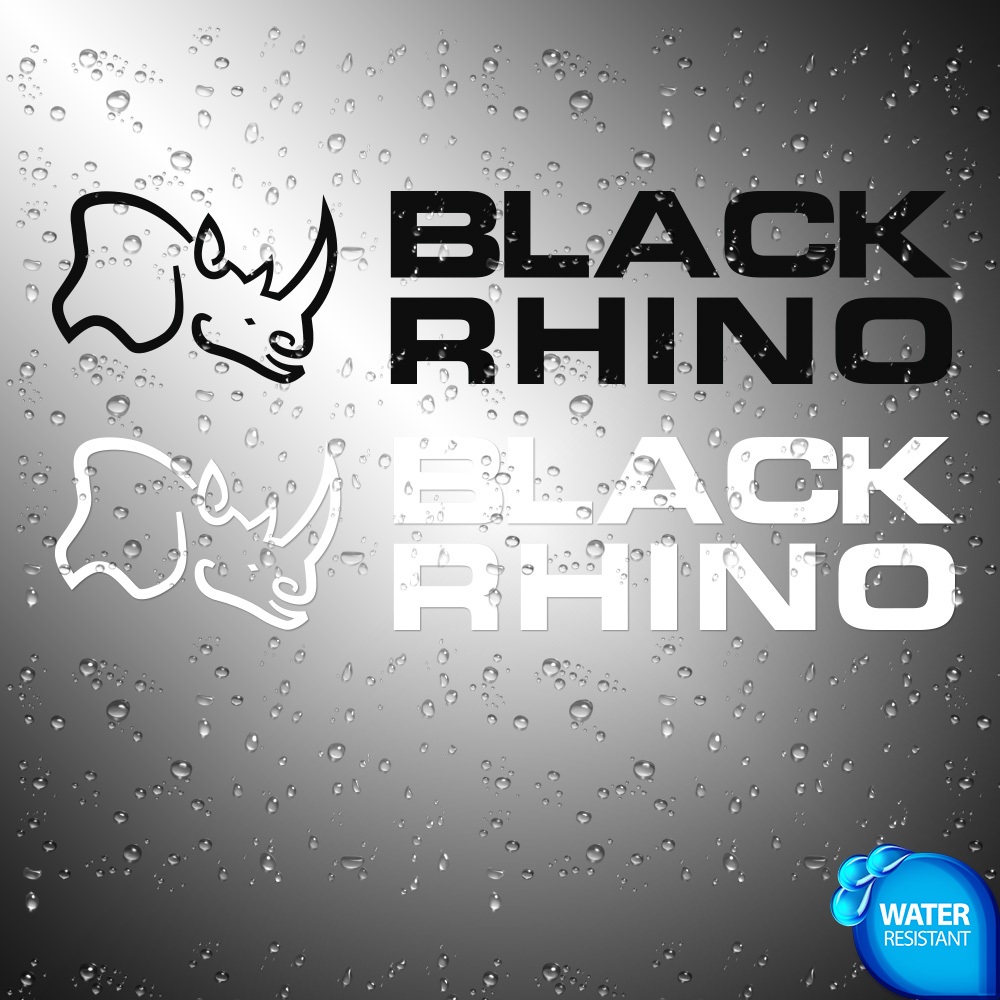 1X Black Rhino Sticker | 8 inches Decals | Vinyl Weather Proof | Cut ...
