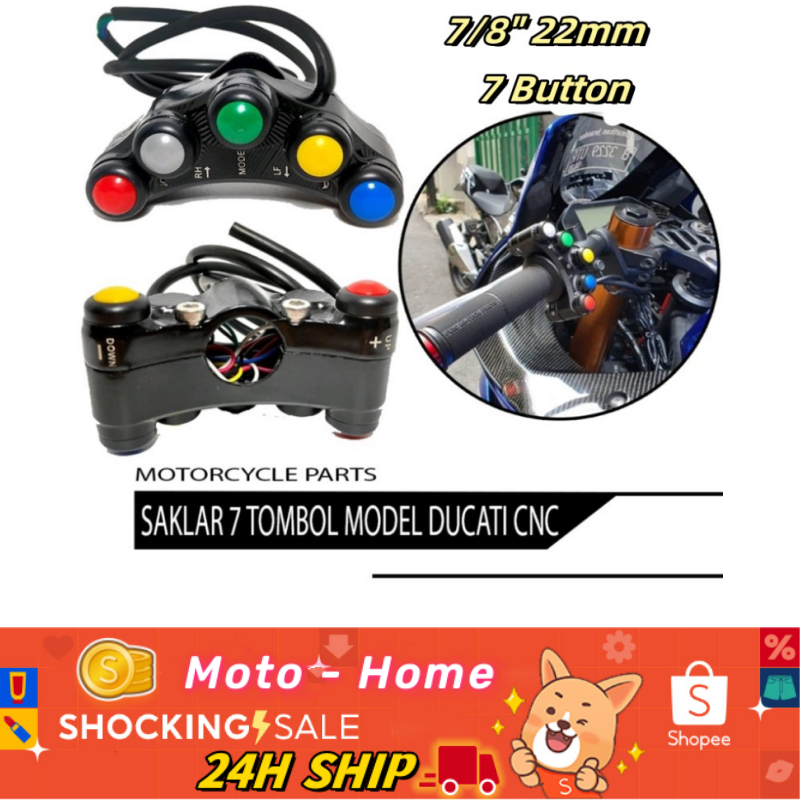 7 Buttons Motorcycle Switches Race Bikes Motorcross 22mm Handlebar ...