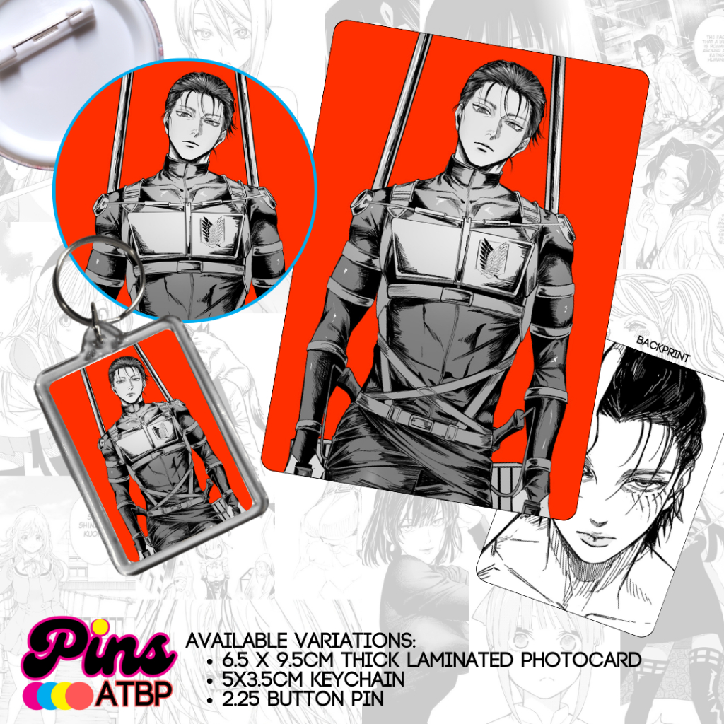 Eren Yeager Attack on Titan Anime Collectible Photocard Button Pin ...
