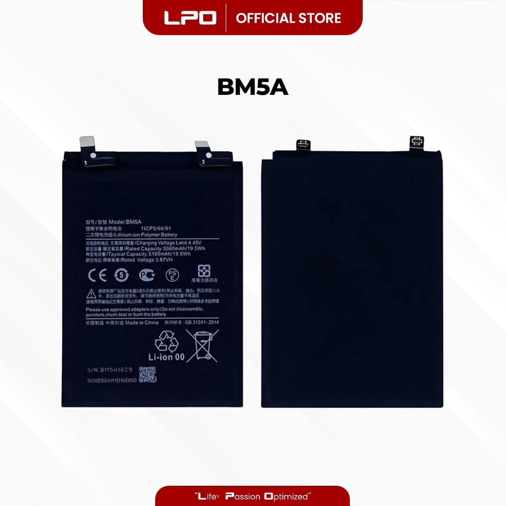 LPO Cellphone Battery BM5A 3.8V 19.9Wh 5160mAh Compatible With Xiaomi ...