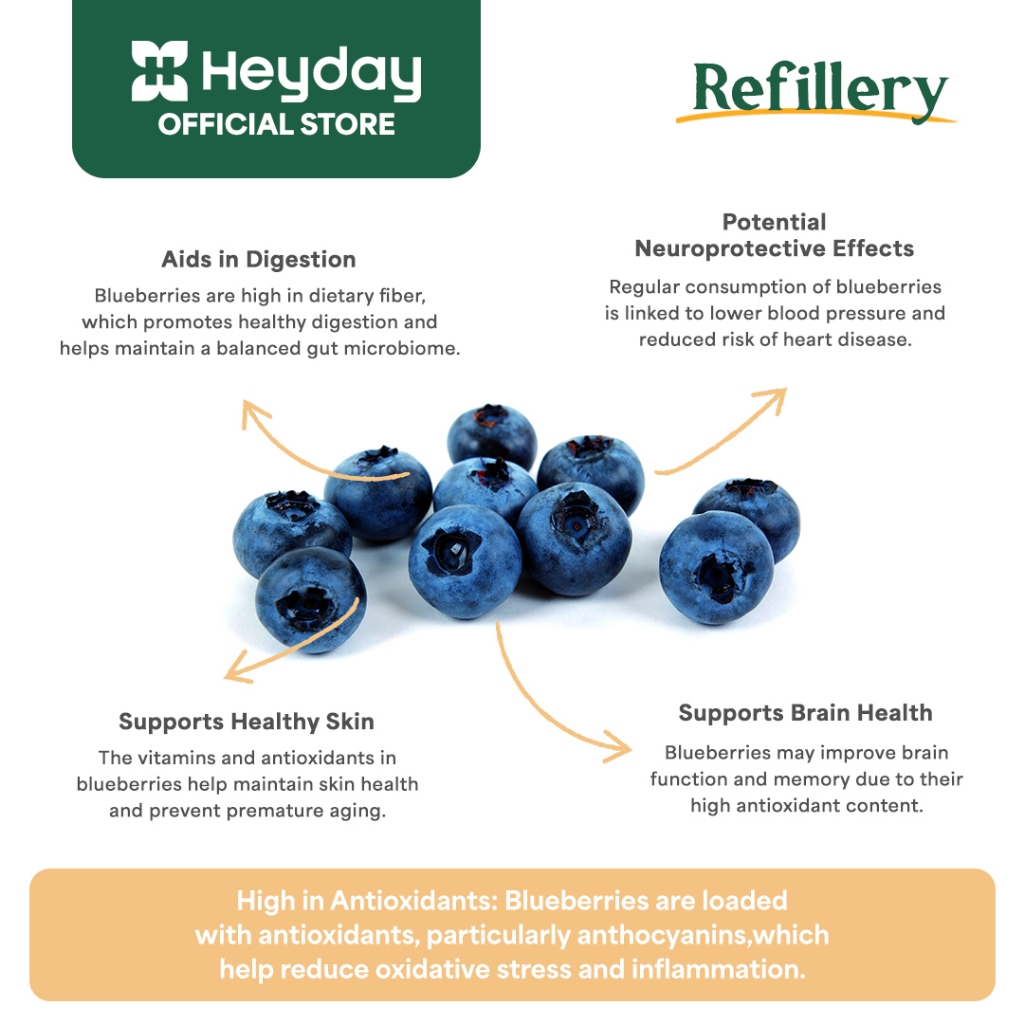 Heyday Refillery Blueberry Premium | Supports Digestion, Skin Health ...