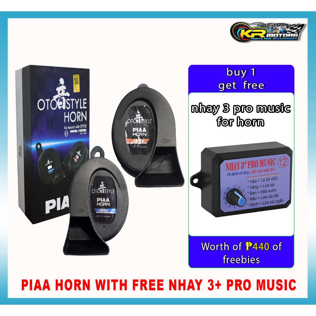 PIAA Horn for Motorcycles, Scooters & Cars - Universal 400Hz/500Hz 12V 112dB WITH FREEBIES ...