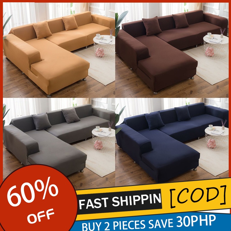 Universal Elastic Sofa Cover Stretchable 1/2/3/4 Seater L Shape Sofa ...