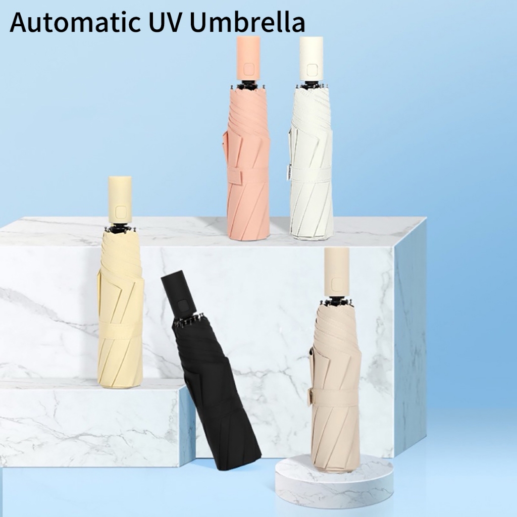 Automatic UV Sunscreen Eight Bone Umbrella Protection Sunshade Three ...