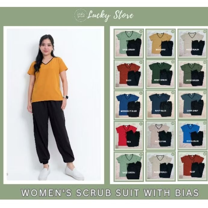 HTP Basics Women's Unifit Scrub Suit w/ bias and black pants with ...