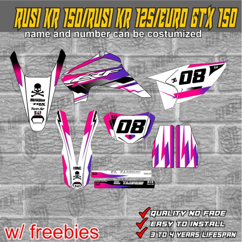 Rusi KR 150, KR 125, Euro GTX 150 decals stickers, laminated | Shopee ...