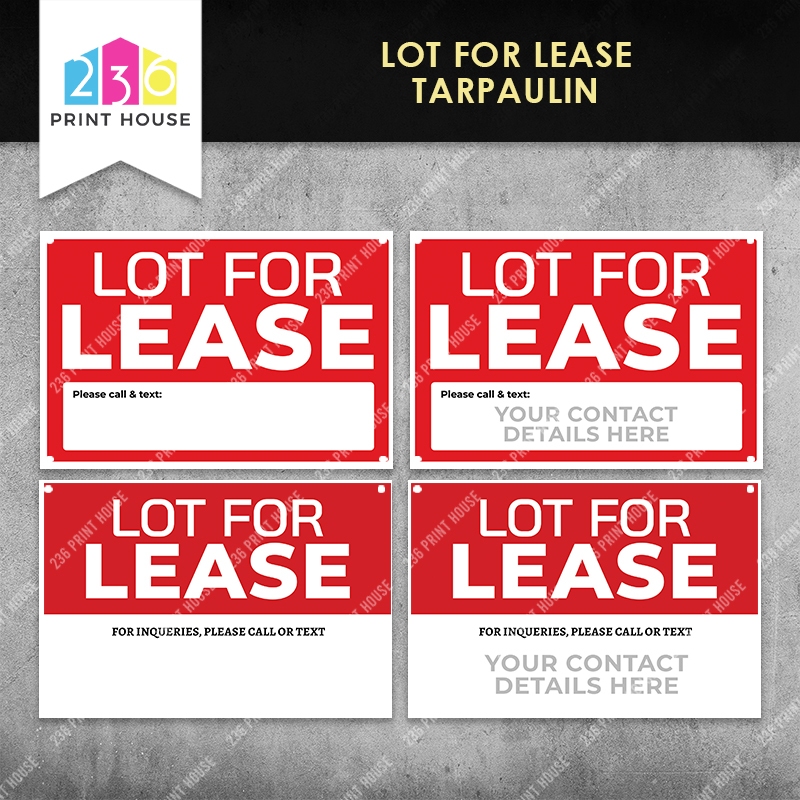 LOT FOR LEASE Tarpaulin Signage Banner • FREE Eyelets •Lot For Lease Tarpaulin Signage Banner ...