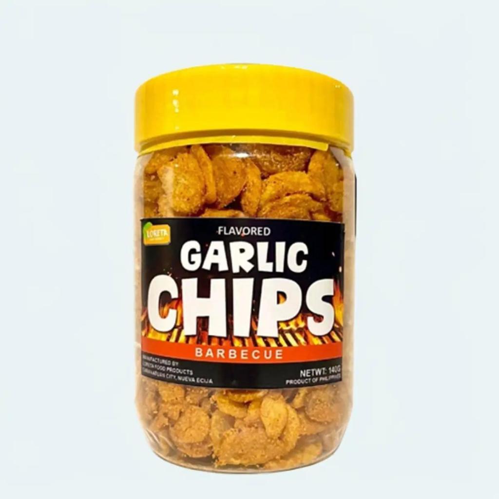 Garlic Chips Barbecue flavor 140g Jar | Shopee Philippines