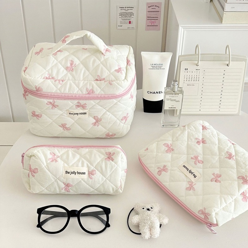 TBM Pink White Coquette Ribbon Multipurpose Pouch | Shopee Philippines