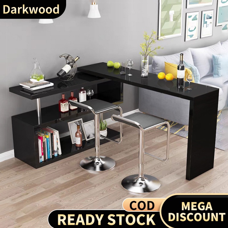 COD Rotating Desk Computer Desk L-shaped Table 360° Rotating Bookshelf ...