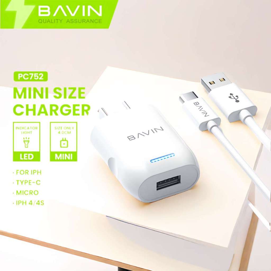 BAVIN PC752 Mini Wall Charger Overcharging Protection Quick Charge w ...