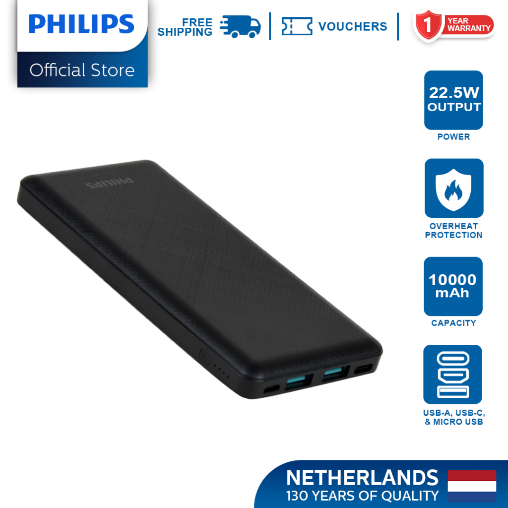 Philips 22.5W 10000mAh PD Fast Charger Powerbank Portable Charger USC C ...