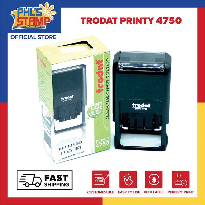 Trodat 4750 Personalized Dater Stamp | Shopee Philippines