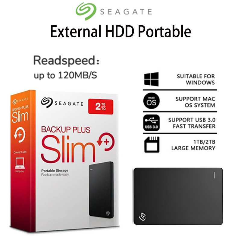 Seagate Plus Slim External Hard Drive 1TB/2TB For Mac and Windows ...
