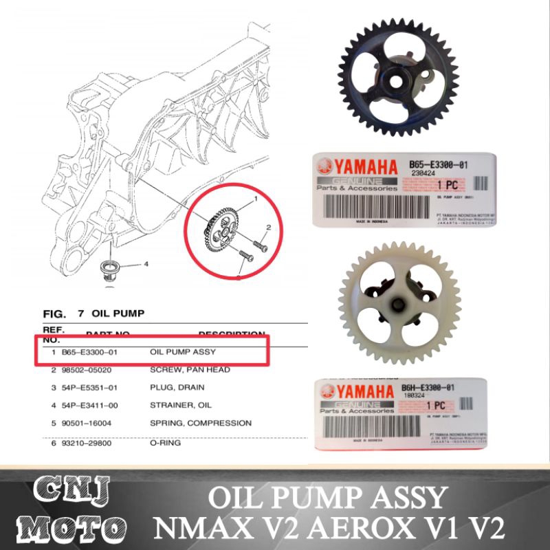 OIL PUMP ASSY (NMAX V2, AEROX V1-V2) SAME | Shopee Philippines