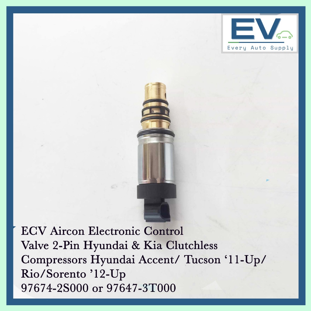 ECV Aircon Electronic Control Valve 2Pin Hyundai & Kia Clutchless ...