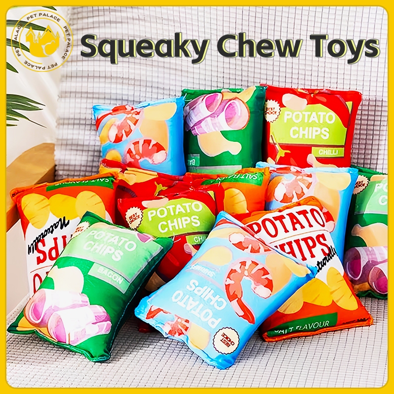 Potato Chips Dog Sounding Paper Toy Bite-resistant Plush Pet Toys ...