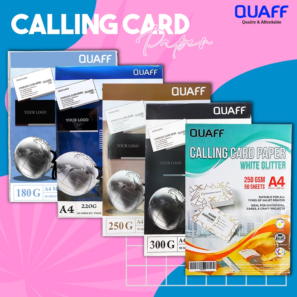 QUAFF Calling Card Paper A4 Size 50sheets per pack | Shopee Philippines