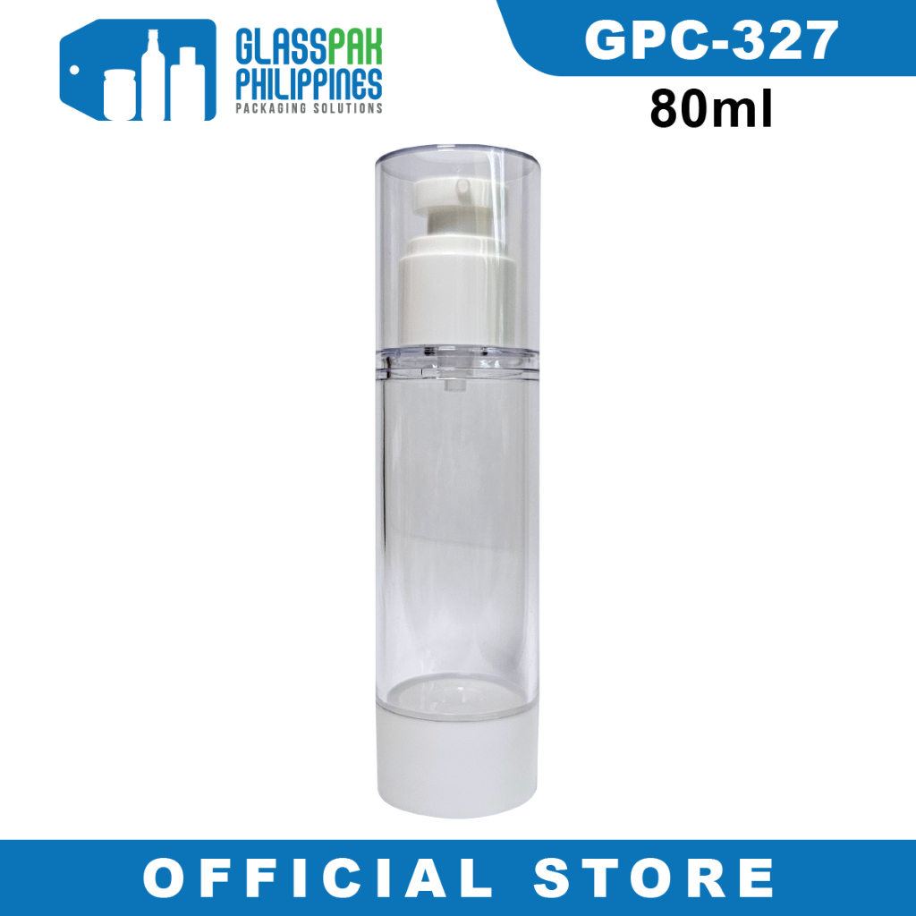 Glasspak 30ml 80ml 100ml 120ml Clear Airless Pump And Spray Bottle Reusable Bottle AS + PP ...