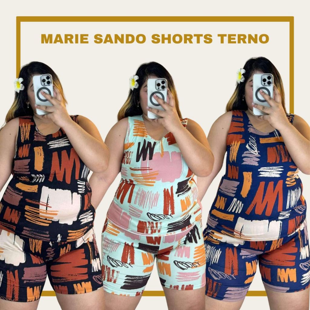 Sando Shorts and Top Terno for Woman Pambahay Plus Size Coords Set ...