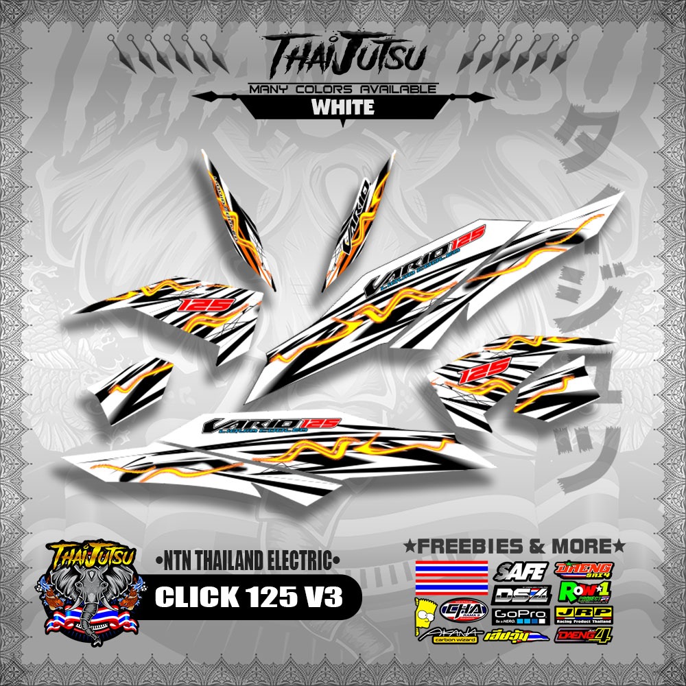 CLICK 125 V3 DECALS ( NTN THAILAND ELECTRIC )【ThaijutsuStickers ...